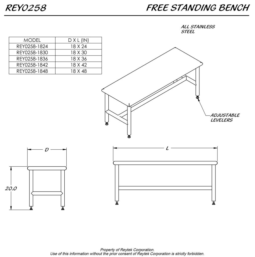Free Standing Bench REY0258 | Reytek