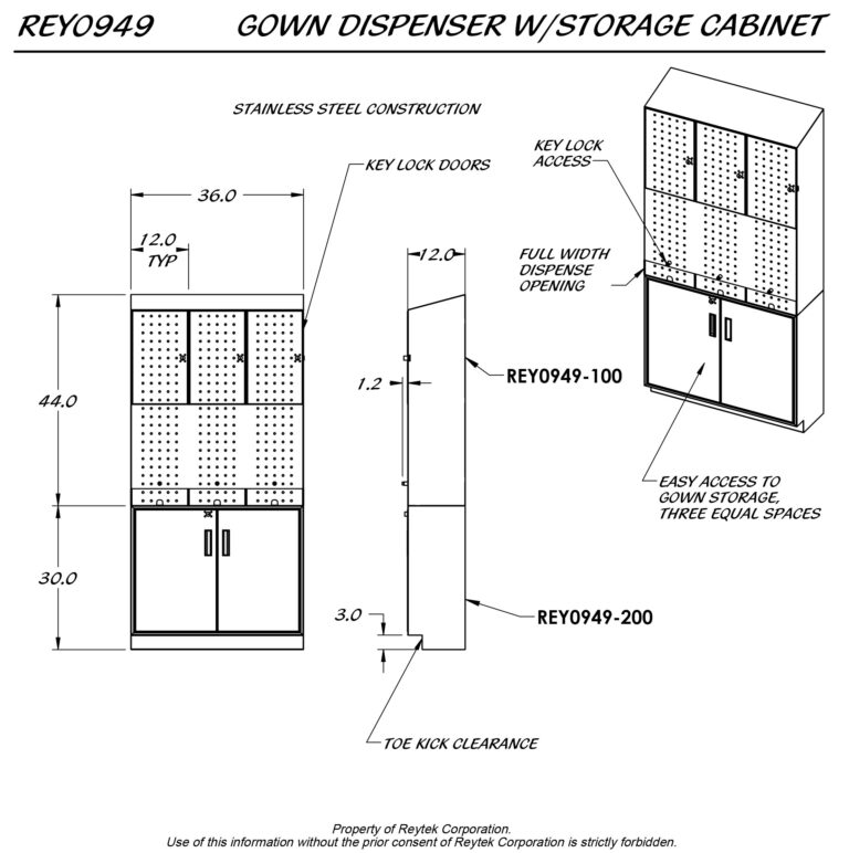Gown Dispenser w/ Locked Access REY0949 | Reytek