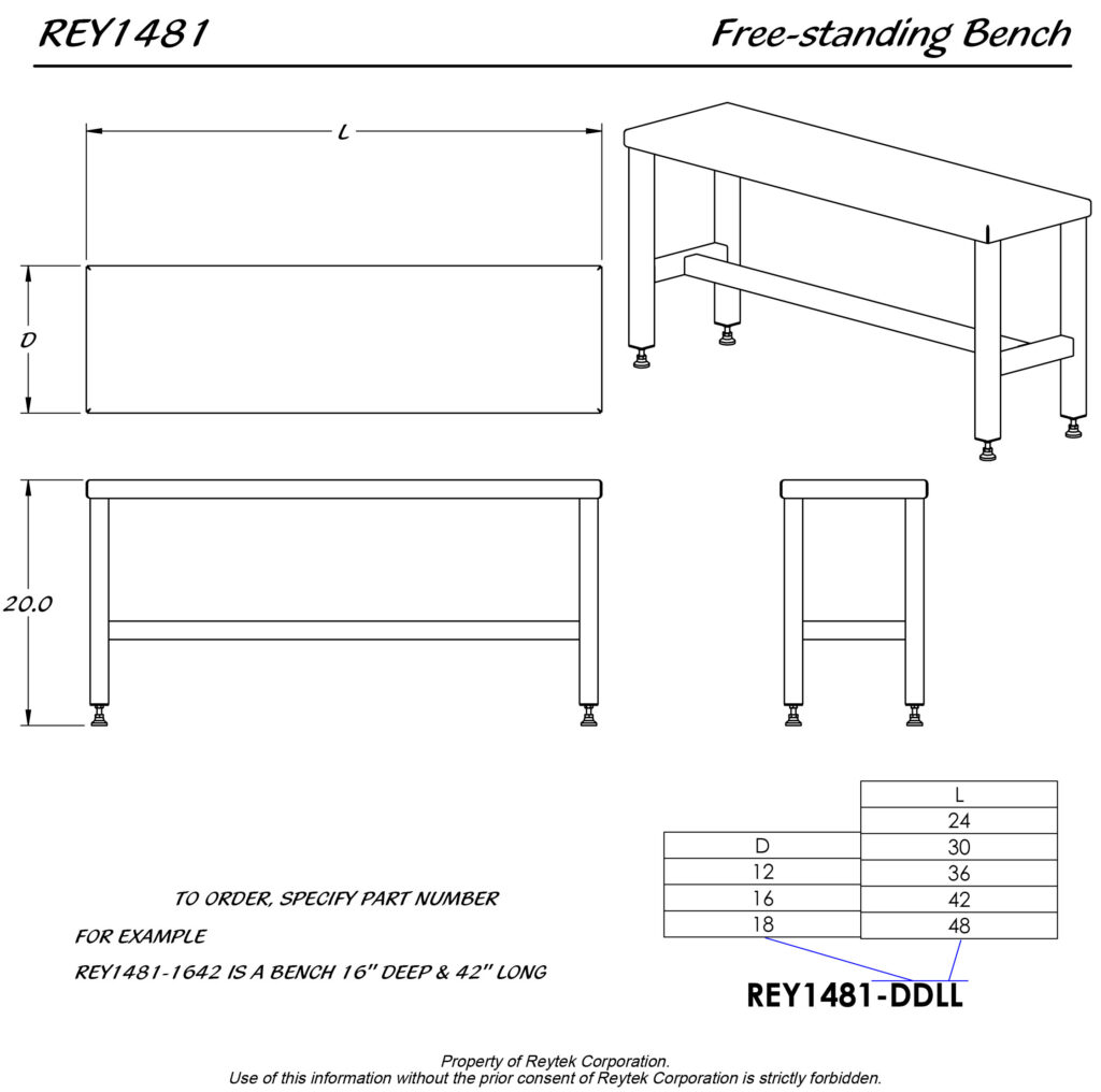 Free-standing Bench REY1481 | Reytek