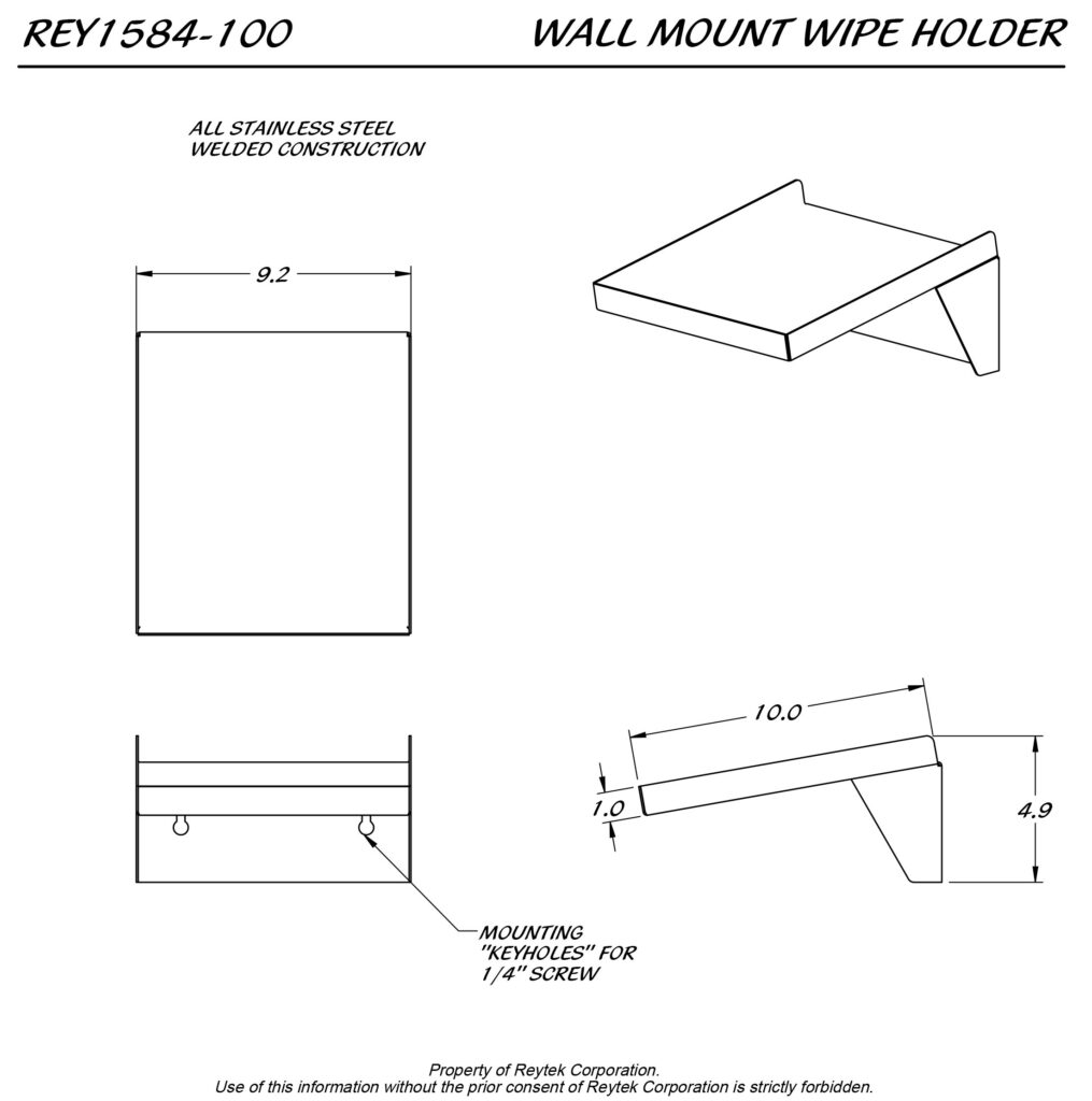 Wall Mount Wipe Holder REY1584-100 | Reytek