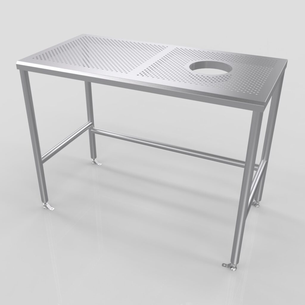 Wipe Down Table Perf with Trash Hole REY0485 | Reytek