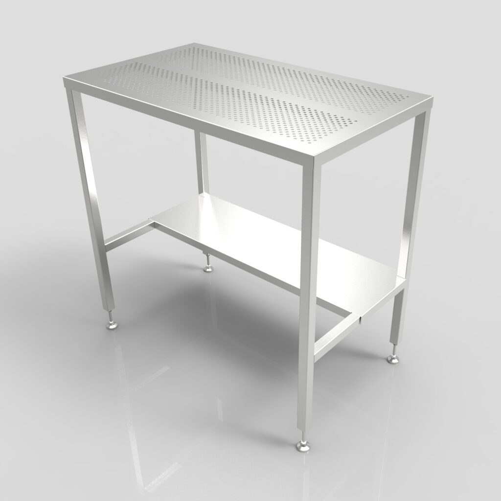 Perforated Table with Solid Half Shelf REY0894 | Reytek